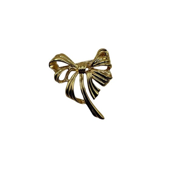 Jewelry | Vintage Gold Tone Ribbon Brooch Pin | Poshmark